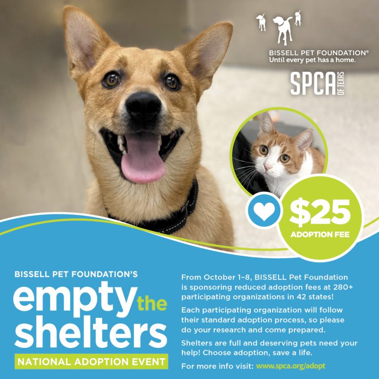 SPCA of Texas | Bissell Pet Foundation's Empty the Shelters - SPCA of Texas